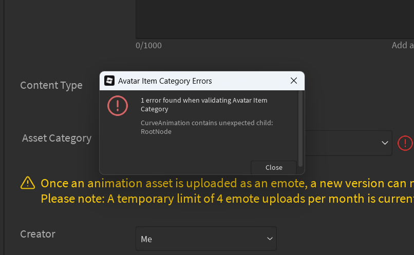 "curve animation contains unexpected child root node" error roblox studio - Platform Usage ...