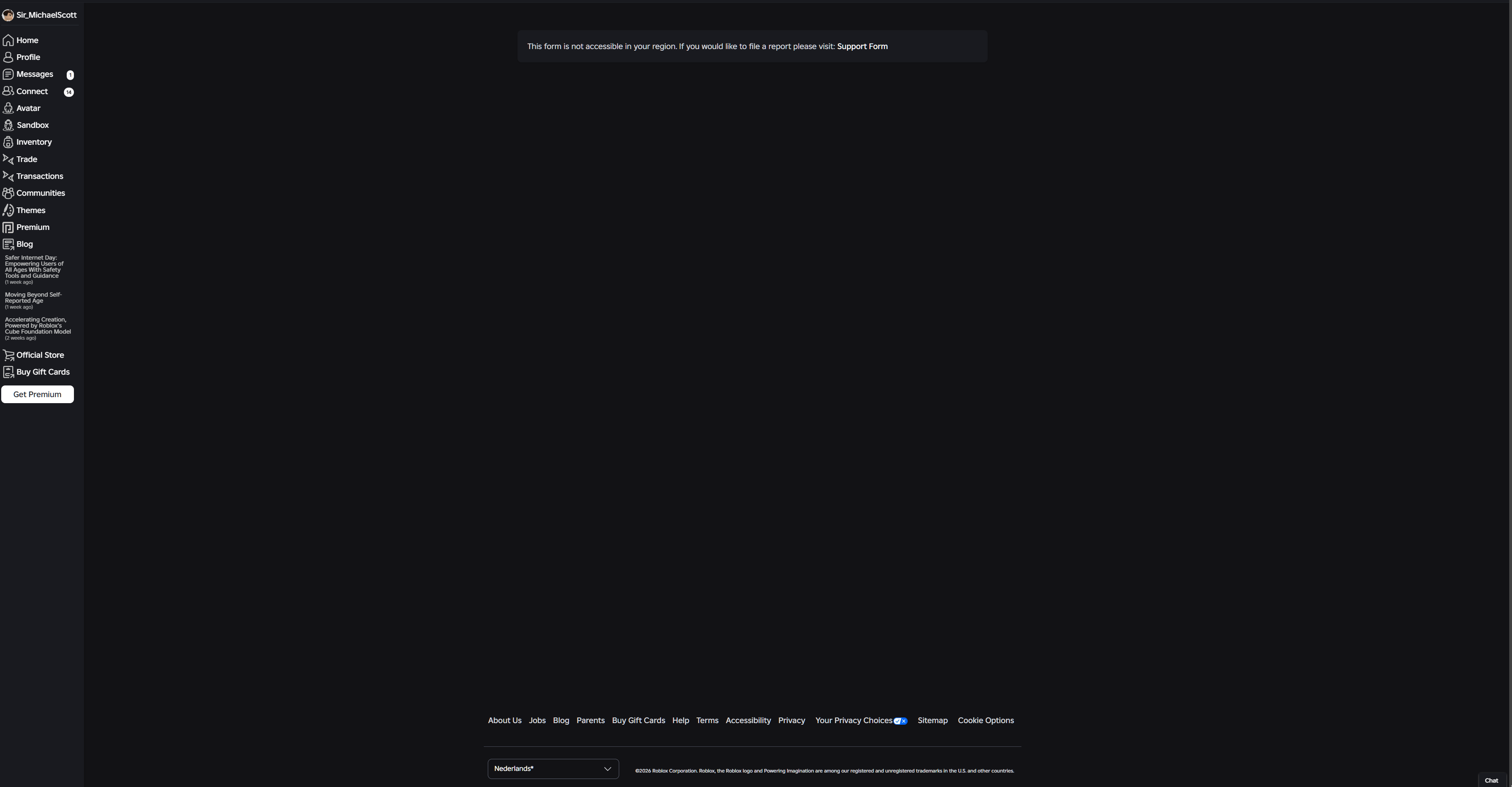 Illegal Content Report Form - Not accessible for the netherlands ...