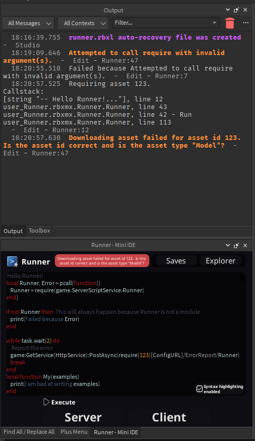 Runner - Free Mini IDE, Code Importer, and more - Community Resources ...