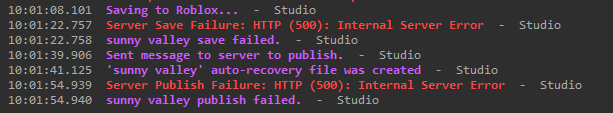 Server Save Failure - Studio Bugs - Developer Forum | Roblox