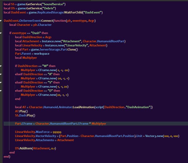 Dash System Goes The Wrong Way Scripting Support Developer Forum Roblox