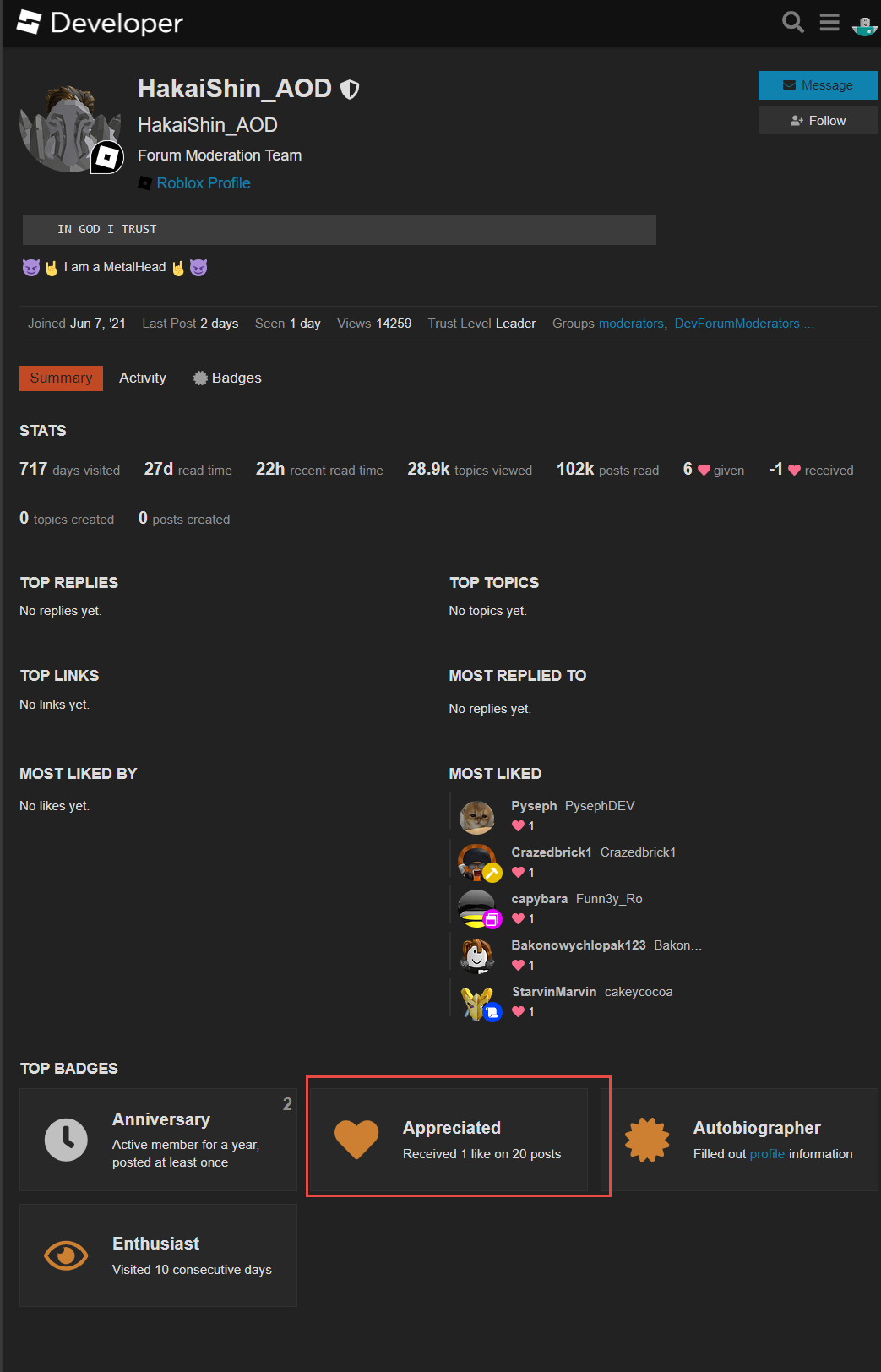 1 Likes Recieved Forum Bugs Developer Forum Roblox