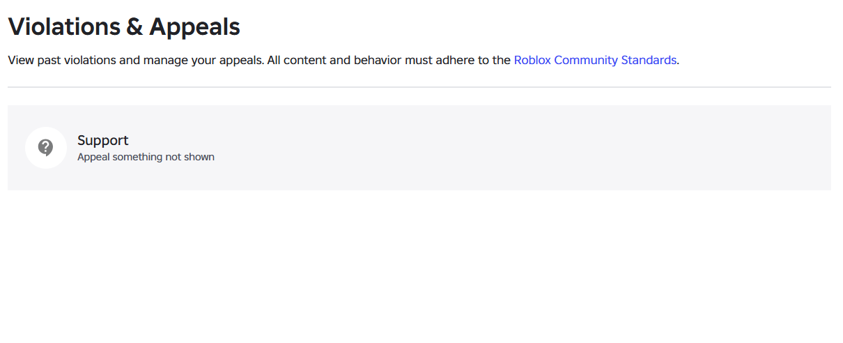 Game Violation link leads to empty Violations & Appeals page - unable ...