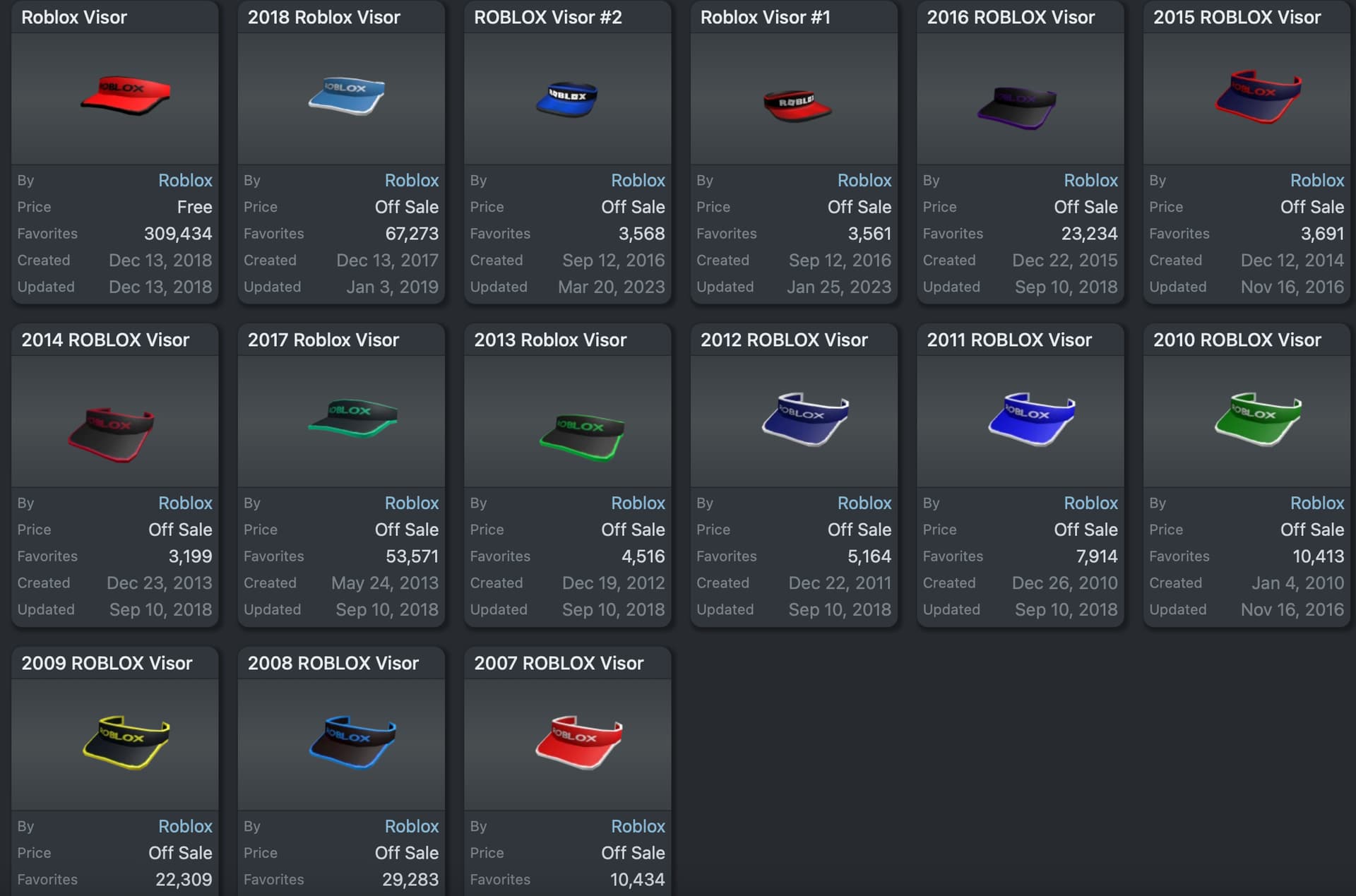 "Roblox Visor" never went offsale - Catalog Asset Bugs - Developer ...