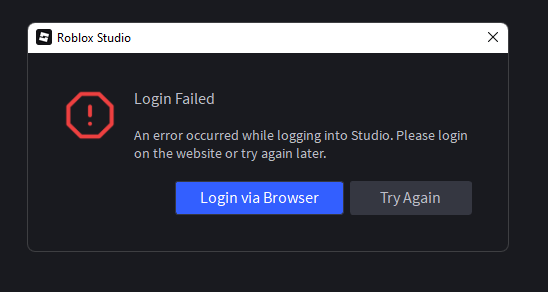 Login Failed error. Cannot enter studio - Platform Usage Support ...