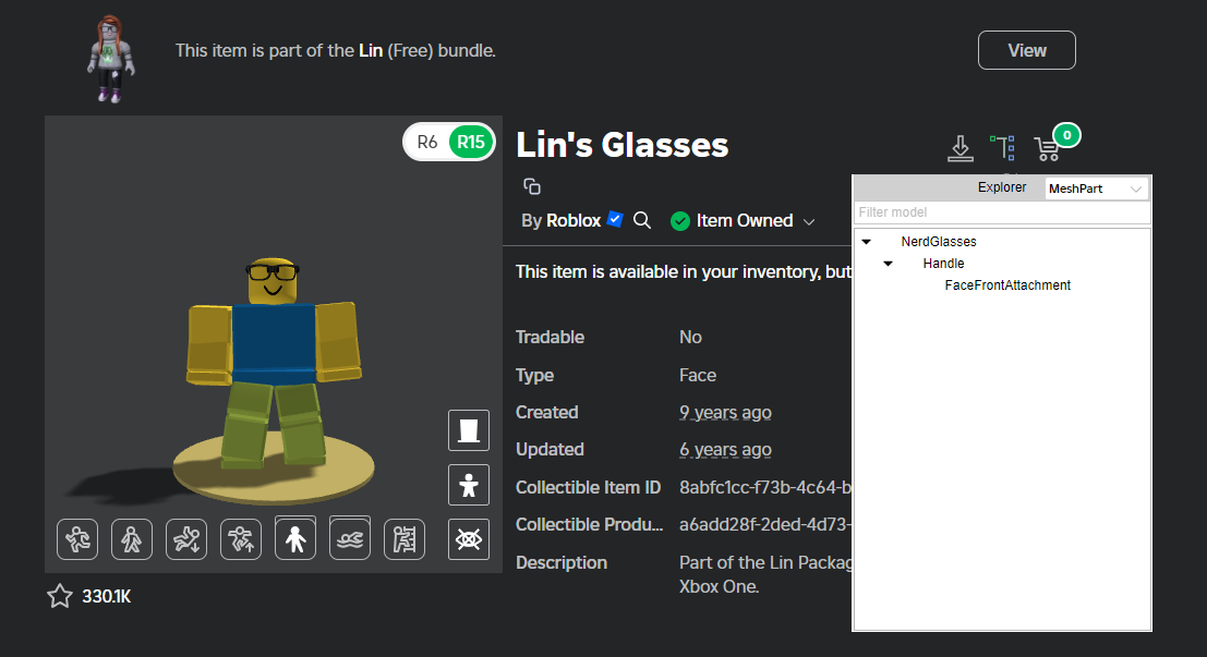 The "Speedy Shades" accessory doesn't have a "FrontFaceAttachment ...
