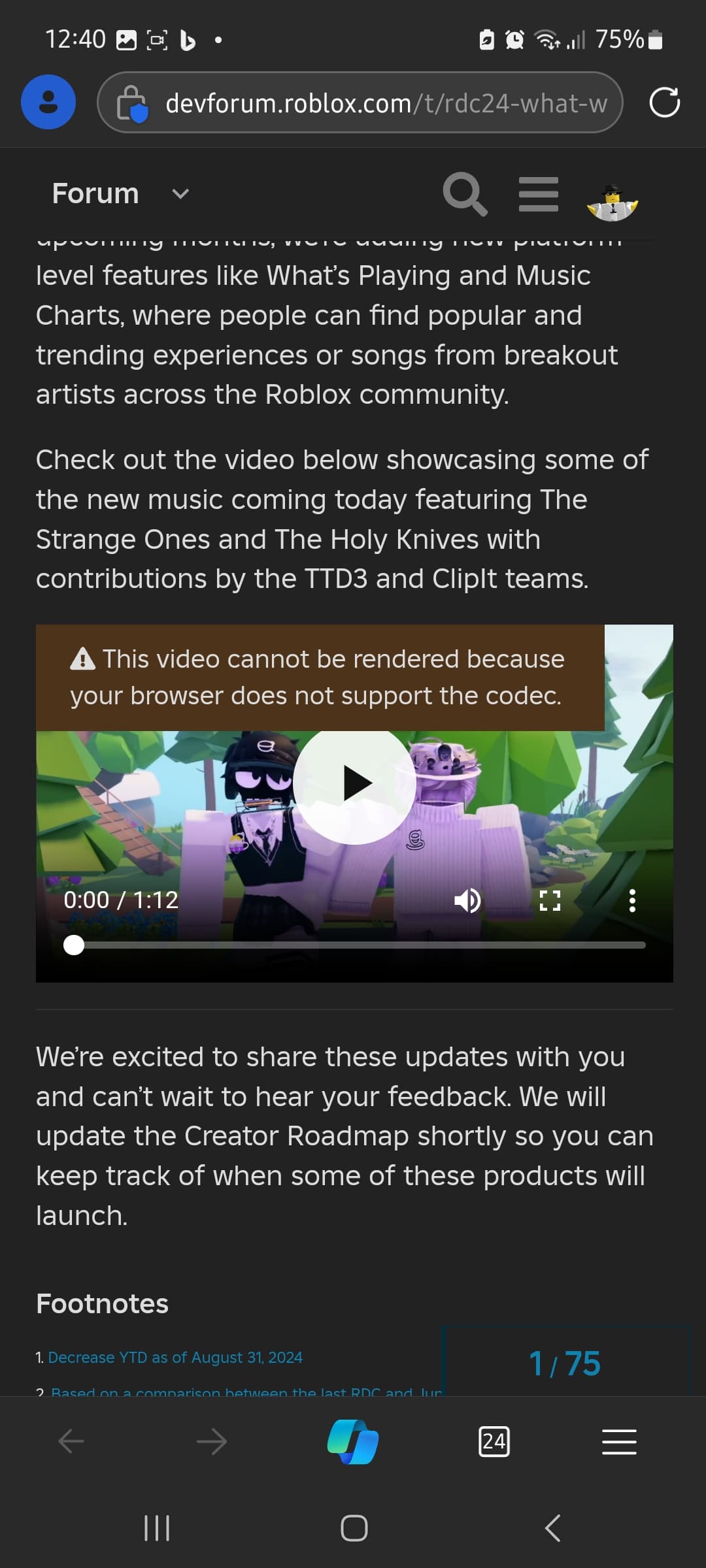 Incorrect codec support warnings - Creator Hub (create.roblox.com) Bugs - Developer Forum | Roblox