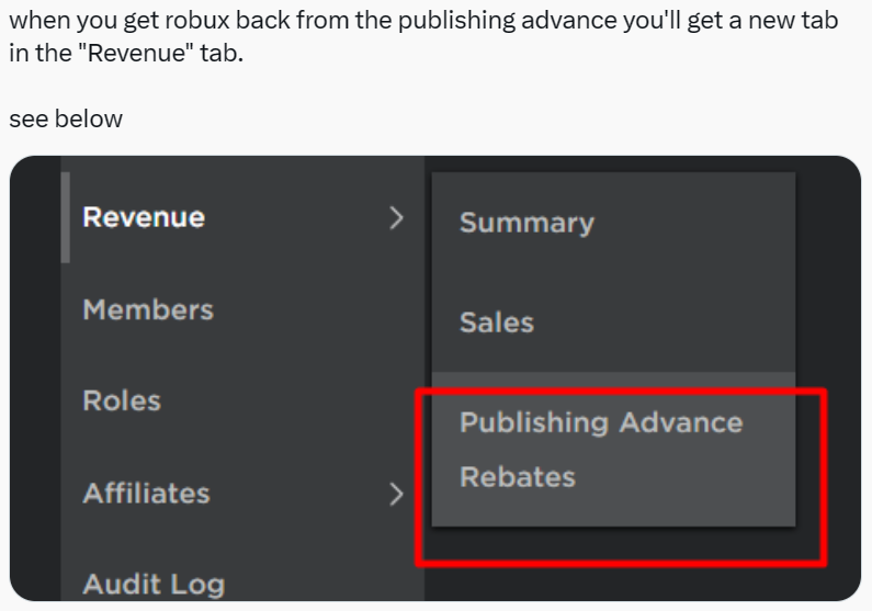 The newly added UGC "Publishing Advance Rebate" is not being paid ...
