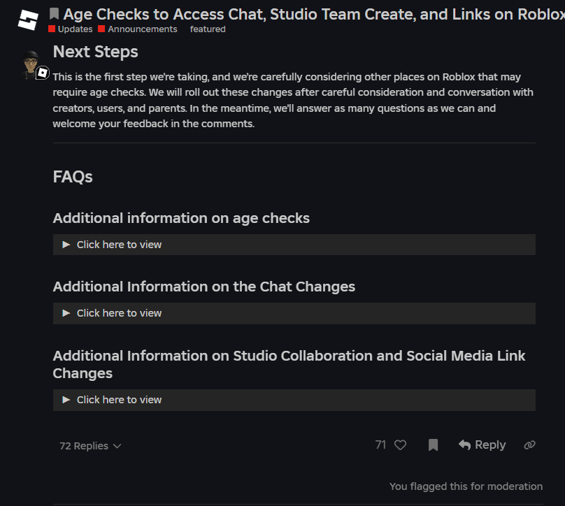 Age Checks to Access Chat, Studio Team Create, and Links on Roblox ...