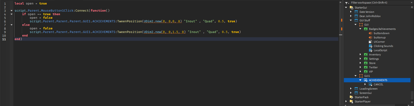 How do i can make UI Button and Show Another UI like Setting or like ...