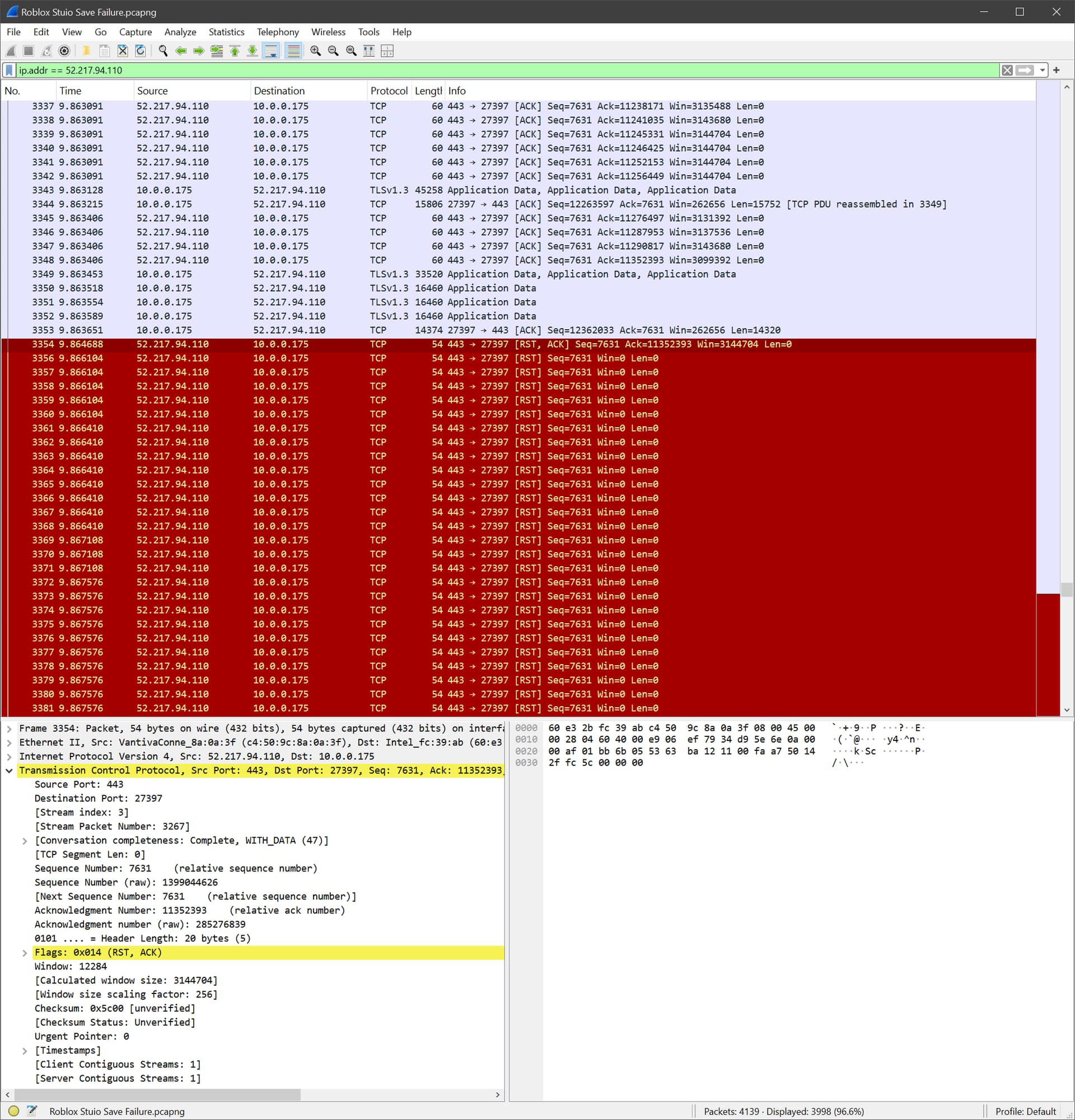 Studio fails to save at times with NetFail error, but server terminated transfer - Studio Bugs ...