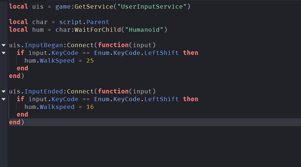 Beginner Tutorial #3: How To Make A Simple Shift To Sprint Script ...