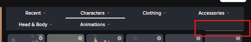 New (?) Website Avatar Editor navigation bar blocks the "Create Outfit ...