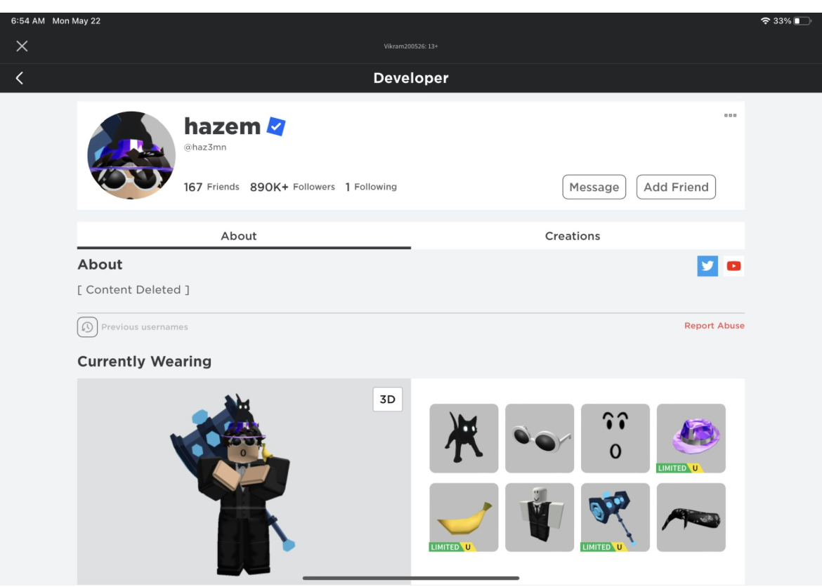 Randomly got moderated for putting Roblox approved links on my profile ...