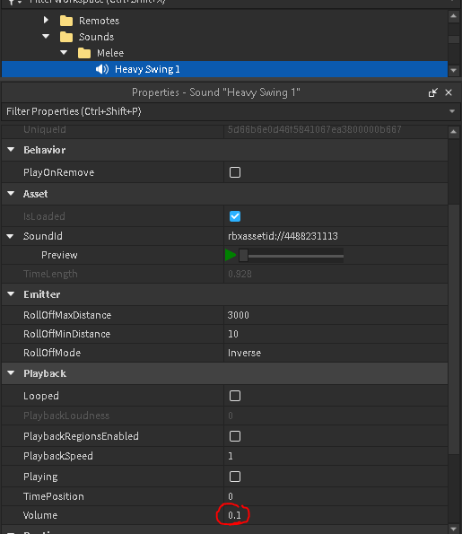 Sound at 0.1 volume but plays at max volume? - Scripting Support - Developer Forum | Roblox