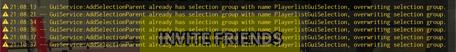 GuiService:AddSelectionParent already has selection group - Scripting Support - Developer Forum ...