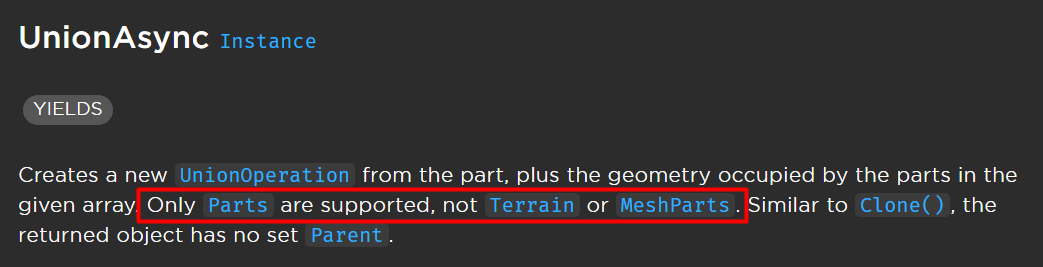 Union operation on terrain? - Scripting Support - Developer Forum | Roblox