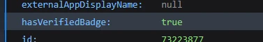 Accounts with the verified badge are not displaying the verified badge, backend API returning ...