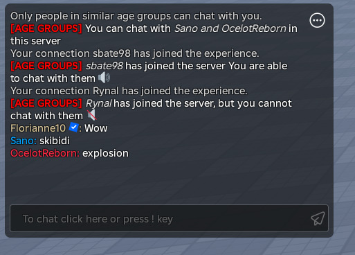 Age Group Assistant: Inform players about who they can chat with ...