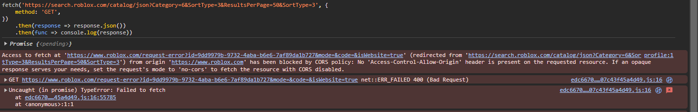 [ROBLOX API] No 'Access-Control-Allow-Origin' header is present on the requested resource ...