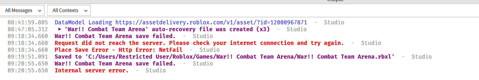 [CRITICAL] Studio: Save place fails constantly - Studio Bugs ...