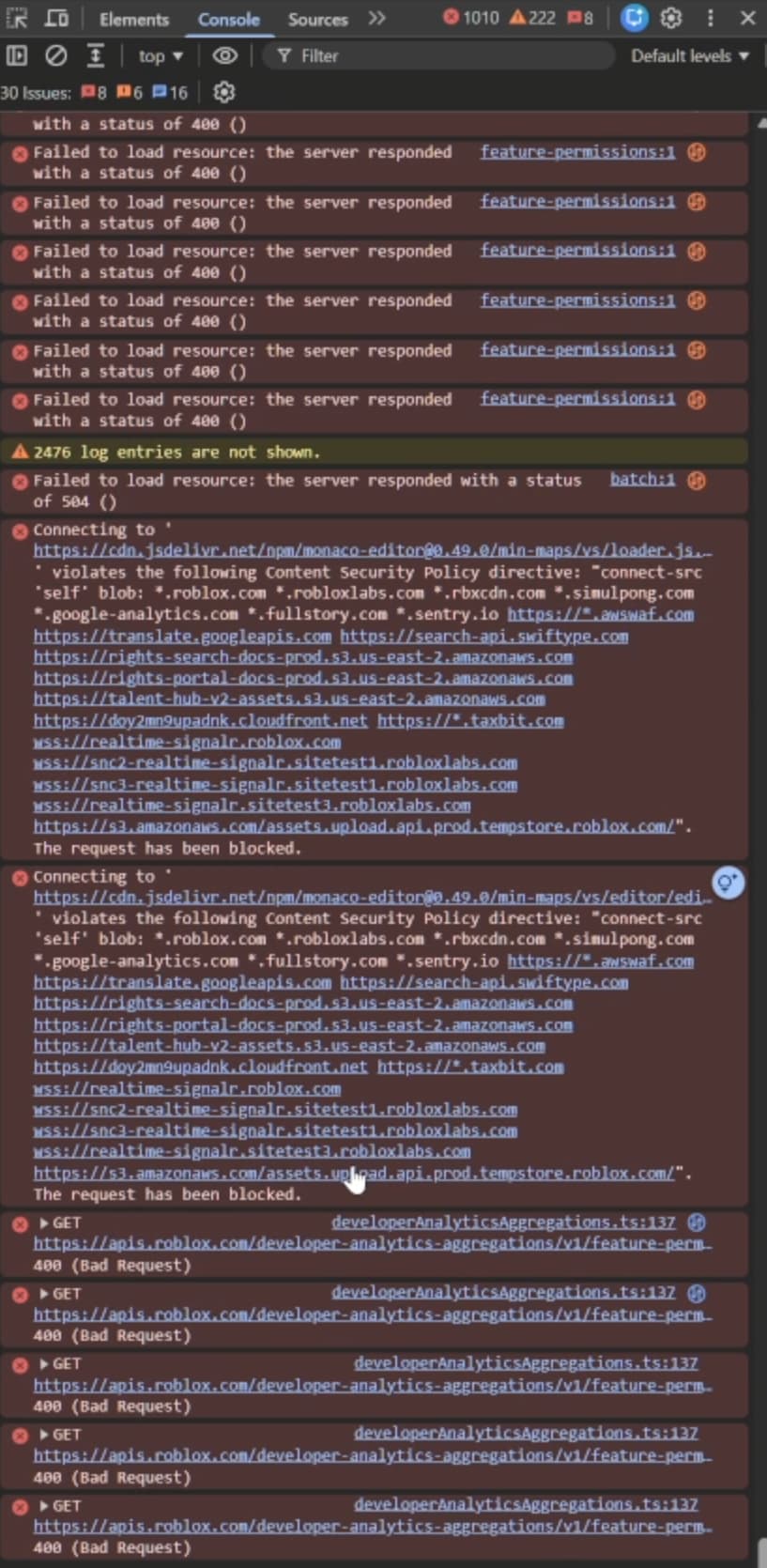Overview Tab Endlessly Stalling Out - Creator Hub (create.roblox.com ...