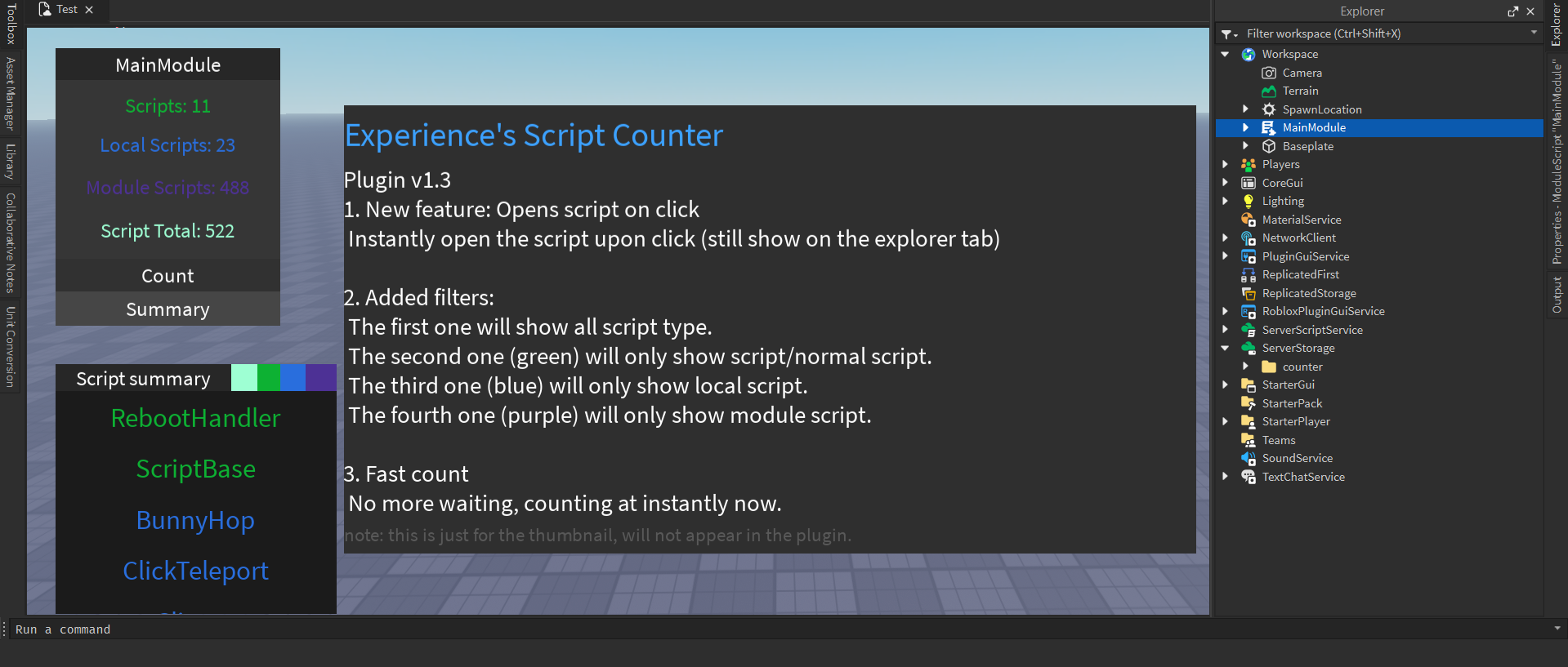 Experience's Script Counter [V1.3] | Roblox Plugin - Community Resources - Developer Forum | Roblox