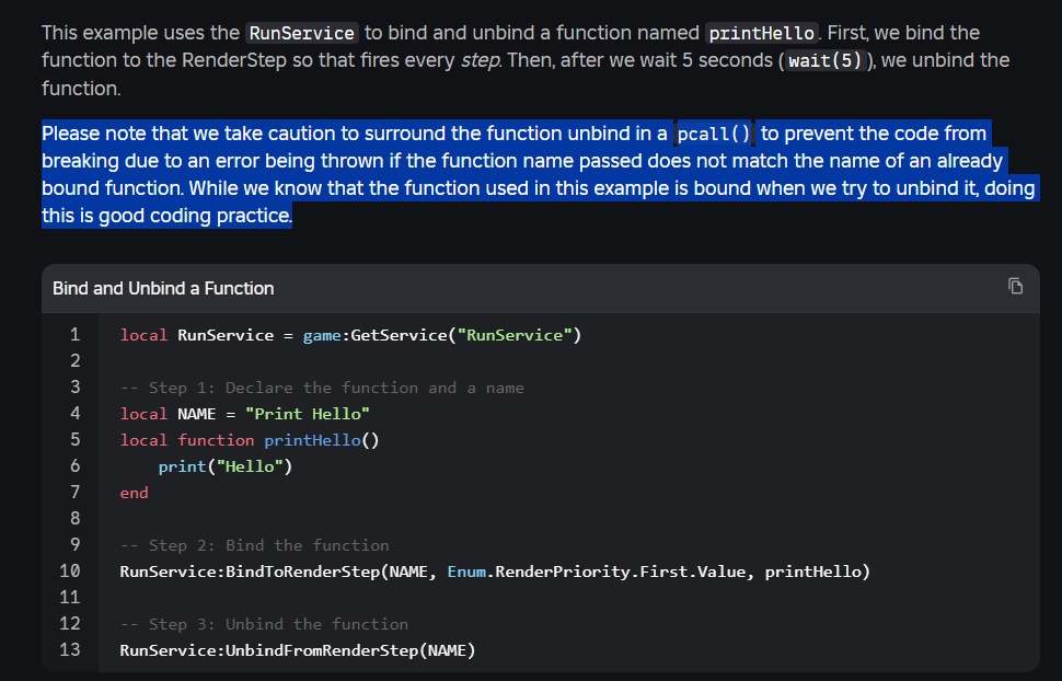 Feedback on "RunService" - Documentation Issues - Developer Forum | Roblox