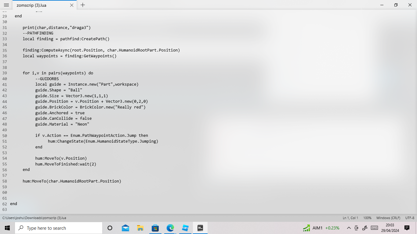 Script Skips Over For Loop Code Scripting Support Developer Forum Roblox 