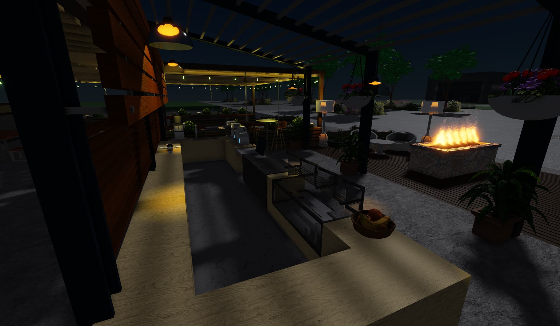 I've built this outdoor cafe back in 2021-2022 that I left unfinished ...