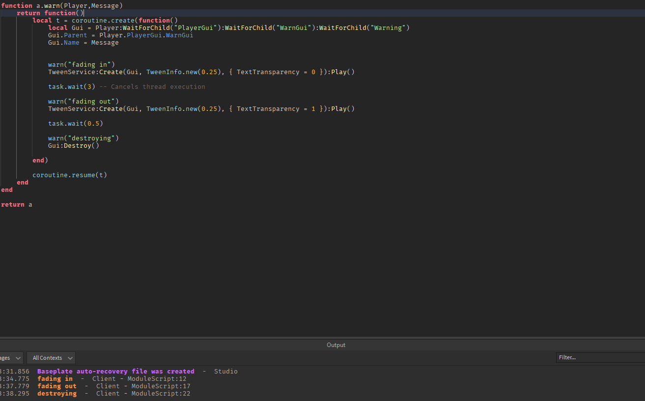 Wait() or task.wait() cancels thread execution - Scripting Support - Developer Forum | Roblox