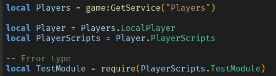 Requiring module from local player returns an error type - Studio Bugs - Developer Forum | Roblox